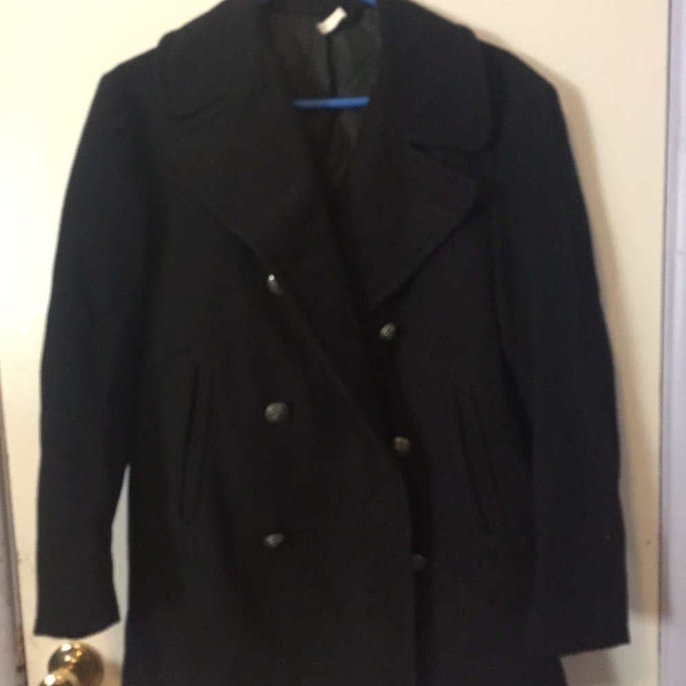 100% Wool Men's Peacoat Vintage - Gem